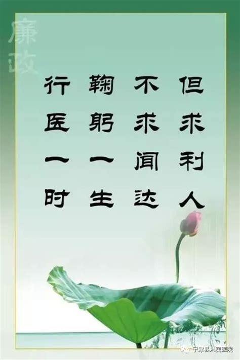廉政廉医警句廉而正