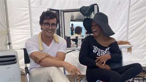 Halle Bailey And Jonah Hauer King Behind The Scenes Of The Little