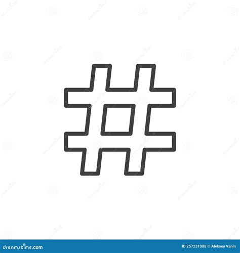 Hashtag Line Icon Stock Vector Illustration Of Sign 257231088