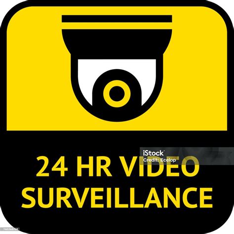 視頻監控cctv標籤方形向量圖形及更多保安圖片 保安 保護 信息標誌 Istock