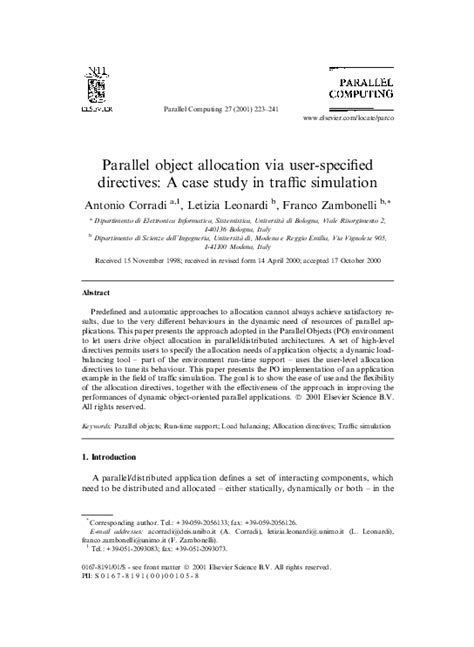 Pdf Parallel Object Allocation Via User Specified Directives A Case