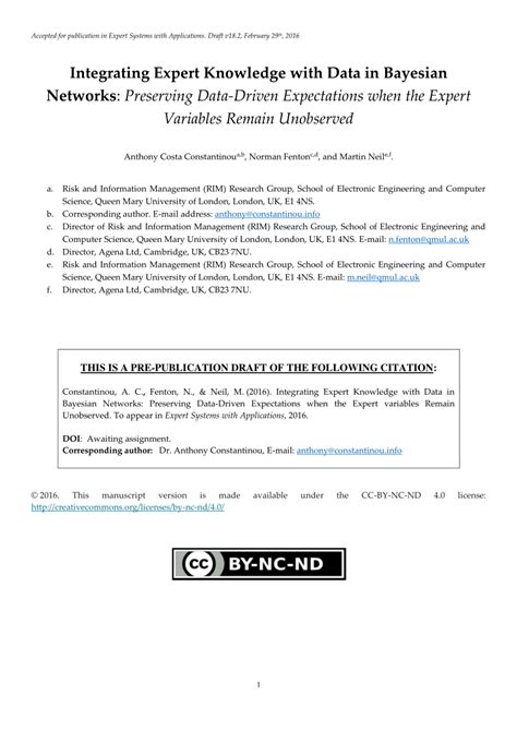 Pdf Integrating Expert Knowledge With Data In Bayesian Networks Preserving Data Driven
