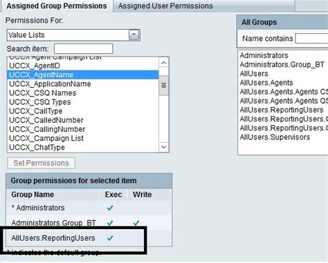 User Permissions With Value List On Cuic Uccx Cisco Community