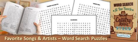 Country Music Word Search Large Print 101 All Time Favorite Country