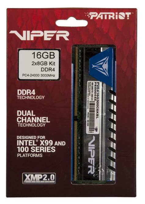 Комплект памяти Patriot Viper Elite Series DDR4 16 Гб (2 x 8 Гб) 3000 ...