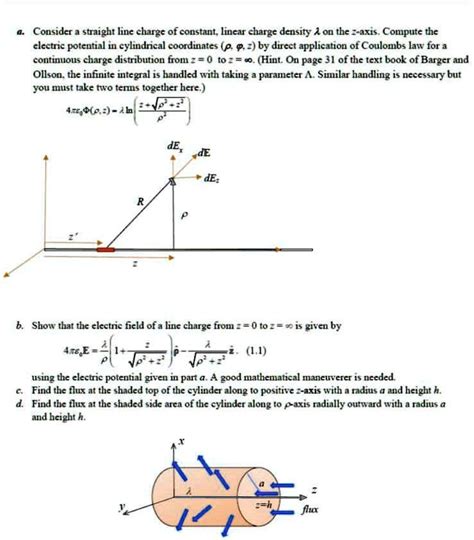 Solved A Consider A Straight Line Charge Of Constant Linear Charge