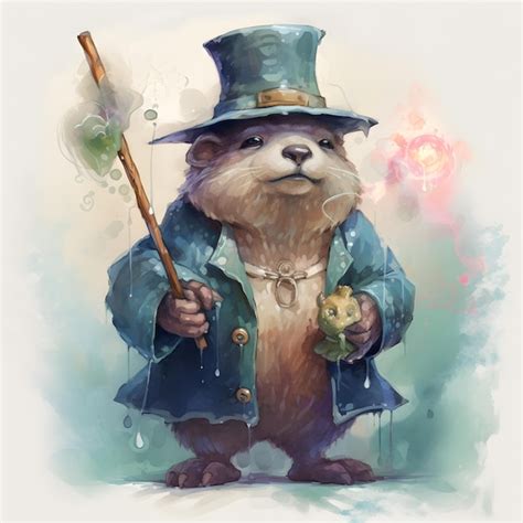 Premium Ai Image Great Young Mystical Wizard Bear Ai Generative