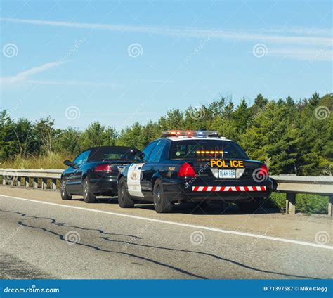 Police Pulling Over Cars In Canada Editorial Photo 71397587
