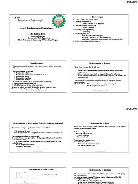 Emailing Lec 1 Train Resistance And Tractive Power Download Free