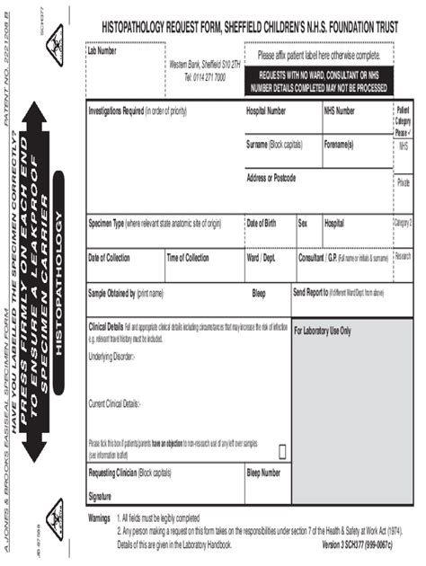 Fillable Online Microbiology Virology Immunology Request Form Sheffield Fax Email Print