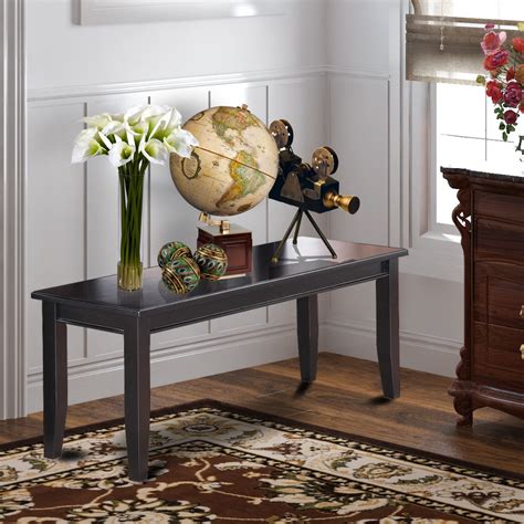 East West Furniture Dudley 17 Wood Dining Bench In Classy Black
