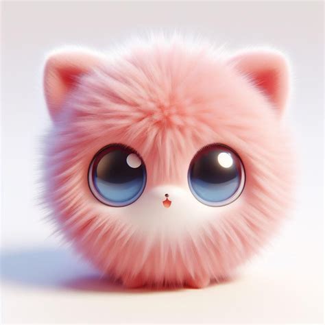 Premium Photo 3d Cute Fluffy Fur Ball Character