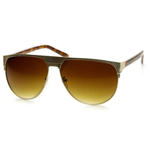Modern Euro Full Metal Flat Top Aviator Sunglasses Zerouv
