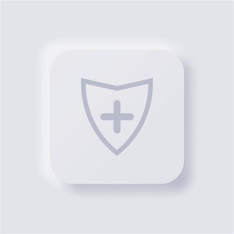 Shield Icon White Neumorphism Soft Ui Design For Web Design