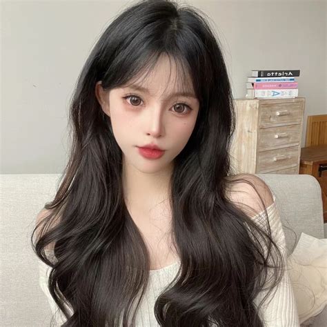 Wig Female Influencer Sweet Air Bangs Long Curly Temperament Can Be