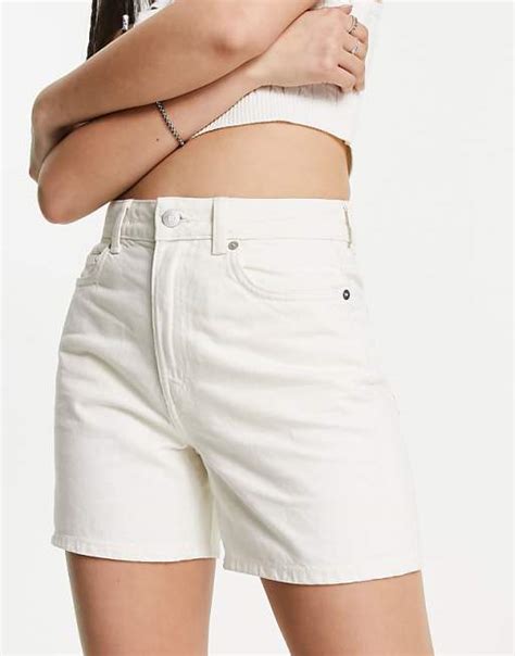 Weekday Eya Bermuda Taille Haute En Jean Écru Asos