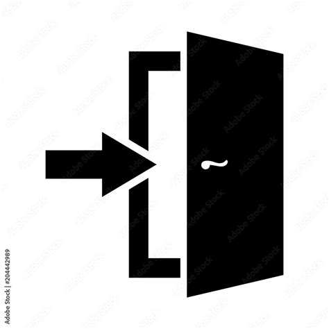 Simple Black Exit Door Icon Minimalist Icon Isolated On White Stock Vector Adobe Stock