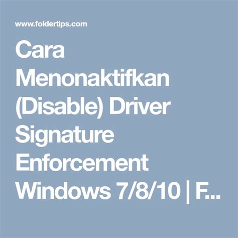 Cara Menonaktifkan Disable Driver Signature Enforcement Windows 7 8 10 F Tips Kartu Remi