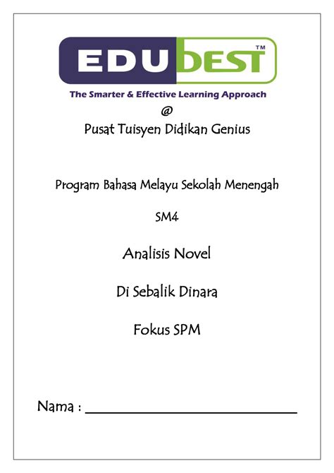 Fokus Novel Novel Di Sebalik Dinara Pusat Tuisyen Didikan Genius