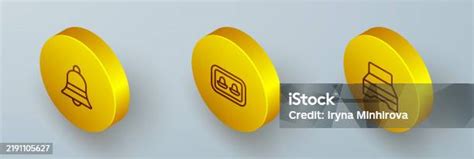 아이소메트릭 라인 울리는 벨 보관함이 있는 귀마개 큰 침대 아이콘을 설정합니다 벡터 3차원 형태에 대한 스톡 벡터 아트 및 기타 이미지 3차원 형태 가구 가정의 방