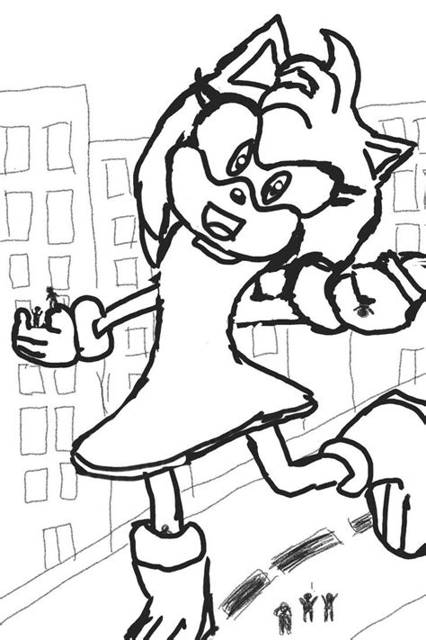 Giantess Amy Rose In City My First Drawing By Shurnken Fan On Deviantart