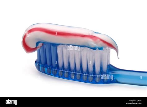 Translucent Tooth Brush With Toothpaste With Clipping Path Closeup
