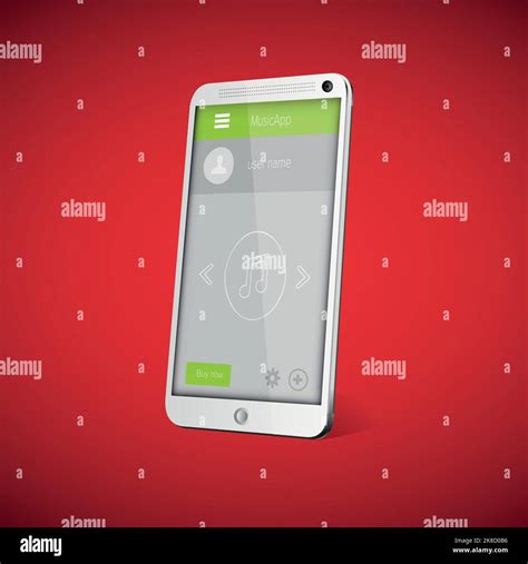Flat Mobile Ui Design On Smartphone Vector Stock Vector Image And Art