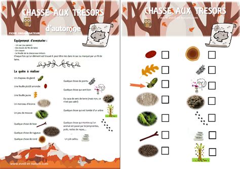 Chasse Au Trésor Enfant Automne Hiver à Imprimer Eveil Et Nature