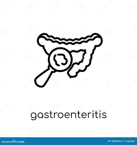 Gastroenteritis Icon Trendy Modern Flat Linear Vector Gastroenteritis Icon On White Background