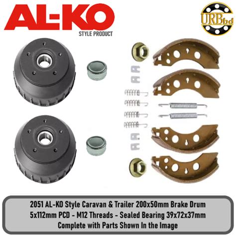 Alko Type Caravan Trailer Brake Drum 2051 5x112mm Pcd 39x72x37mm
