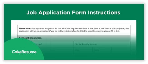 Free Job Application Forms With Tips And Guide Cake
