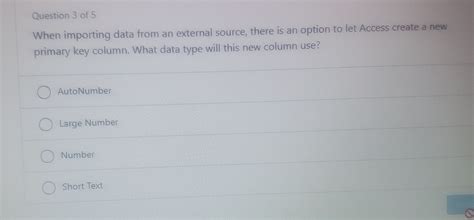 Solved Question 3 ﻿of 5when Importing Data From An External
