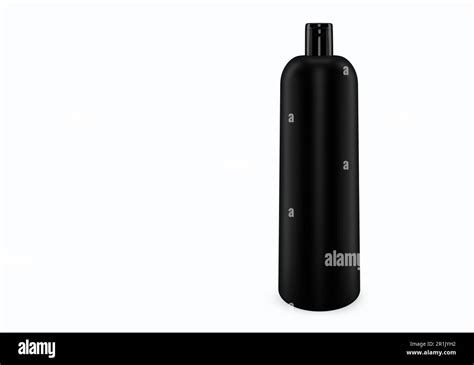 Black Matte Shampoo Plastic Bootle Mockup Isolated From Background