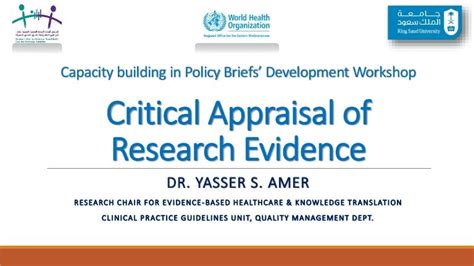 Critical Appraisal Of Research Evidence The Casp Resources