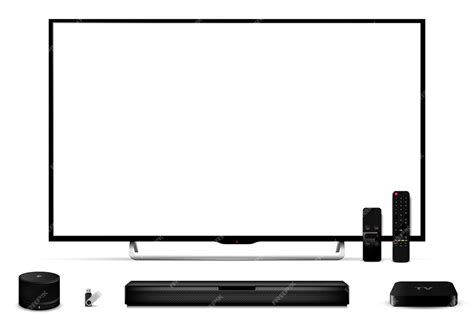 Premium Vector Realistic Oled Tv Sound Bar Set Top Box Smart Speaker