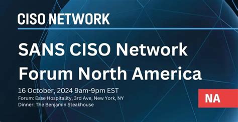 Sans Ciso Network On Linkedin 🇺🇲 We Are One Week Away From Hosting Our First North America Ciso…