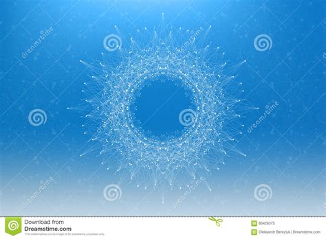Fractal Element With Connected Lines And Dots Big Data Complex Stock Vector Illustration Of