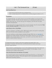 LAB01 Pdf Lab 1 The Command Line 30 Pts Learning Objectives