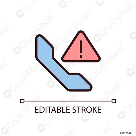 Call Warning Pixel Perfect RGB Color Icon Stock Vector Crushpixel
