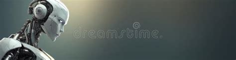 Ai Concept Humanoid Robot Banner Stock Illustration Illustration Of