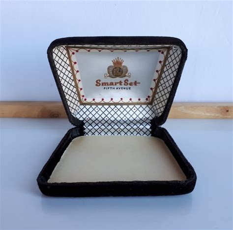 Antique Art Deco Velvet Jewelry Box Brj Smart Set Fi… Gem