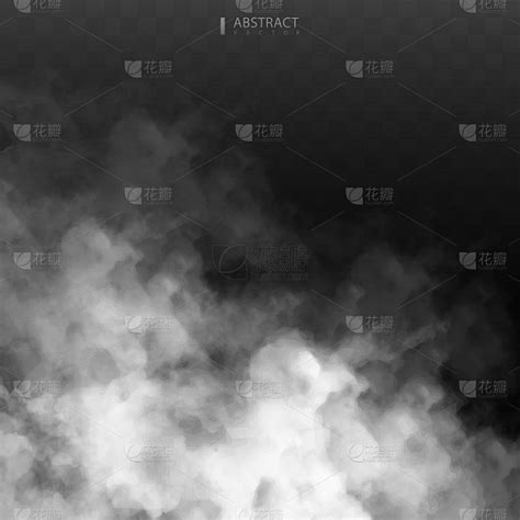 雾或烟隔离透明特效。白色矢量云，雾或烟雾背景。矢量图