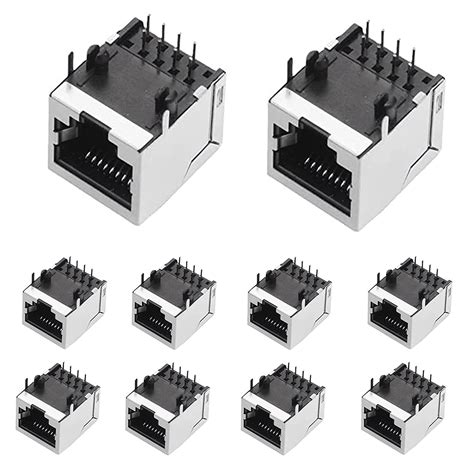 Buy Teansic 10 Pcs Rj45 Breakout Board Kit 8p8c 90 Degree Network Interface Socket For Pcb