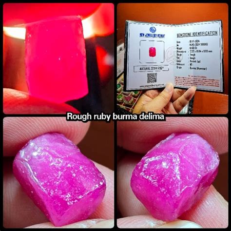 Natural Burmese Ruby Original Burmese Myanmar Rough Shape Yes