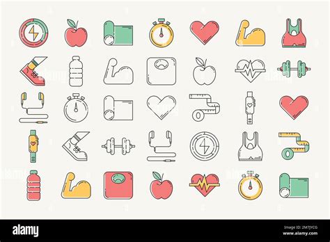 Fitness Design Elements Vector Set Stock Vector Image And Art Alamy