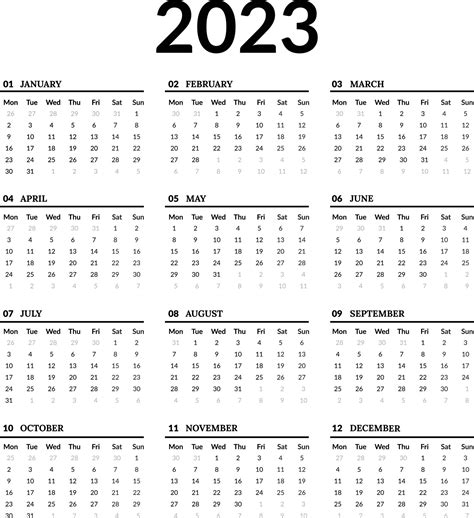 Calendrier 2023 Calendrier 2023 Simple Et Propre 13226312 Art