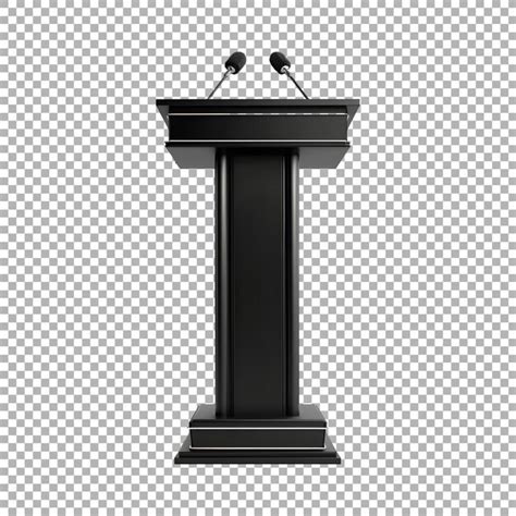 Stage Stand Or Debate Podium Rostrum With Microphone On Transparent Background Ai Generated