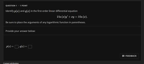 solved 2ln x y′ xy 3ln x be sure to place the arguments of