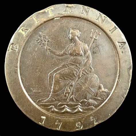 Yahooオークション 【h574】イギリス2ペンス銅貨車輪銭1797年ジ