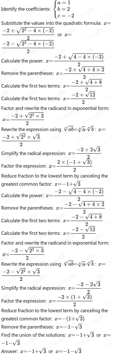 Solved X 2 2x 2 0 [math]